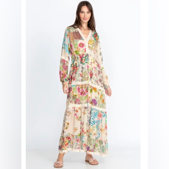 Johnny Was | Dresses | Nwt Johnny Was Milana Tiered Lacetrim Maxi Dress ...